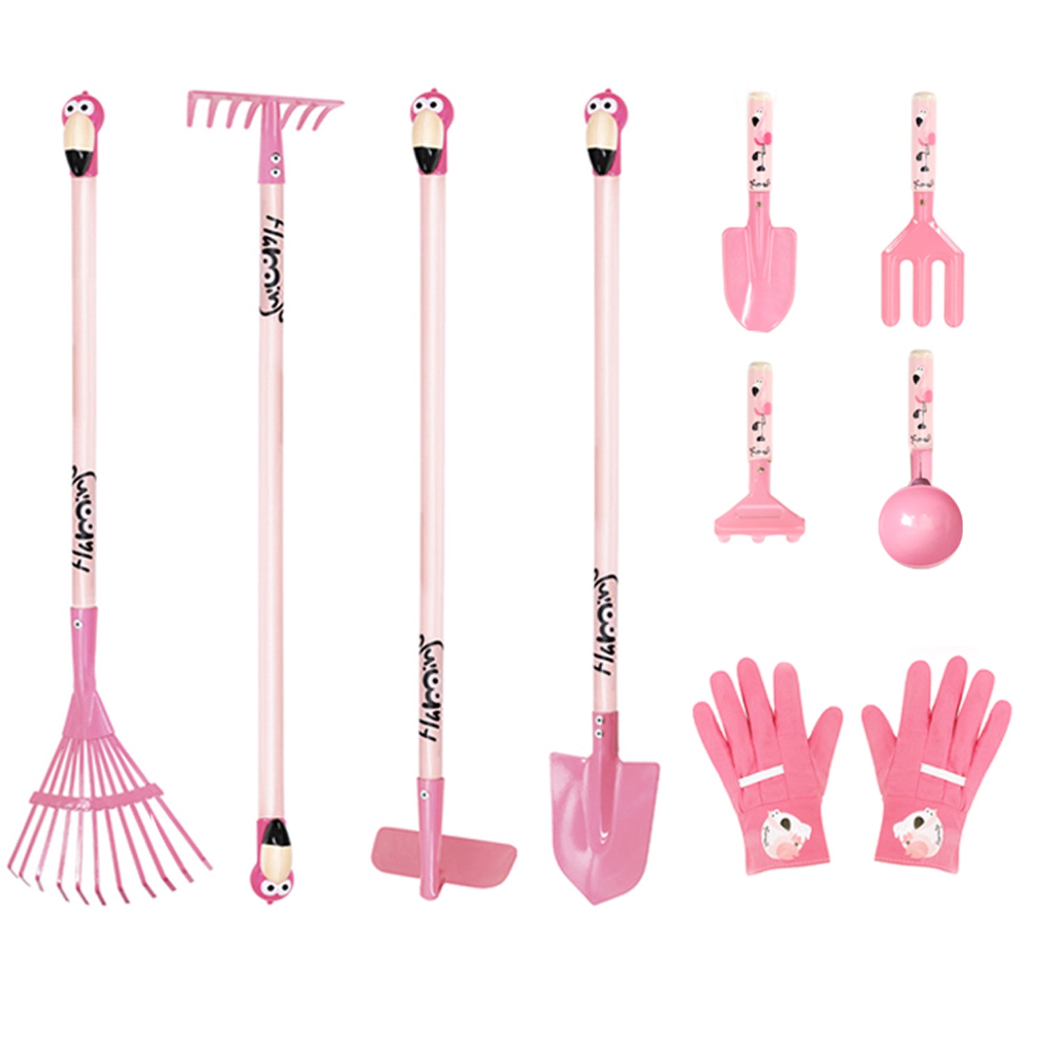Pink Flamingo Kids Gardening Set|Tool set with Gloves – Jardineer